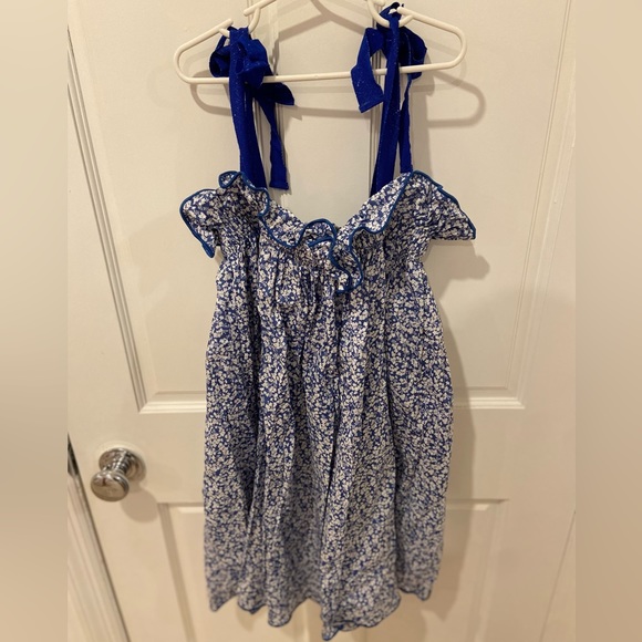 casey | Dresses | Girls Casey Marks Blue Floral Tie Dress | Poshmark